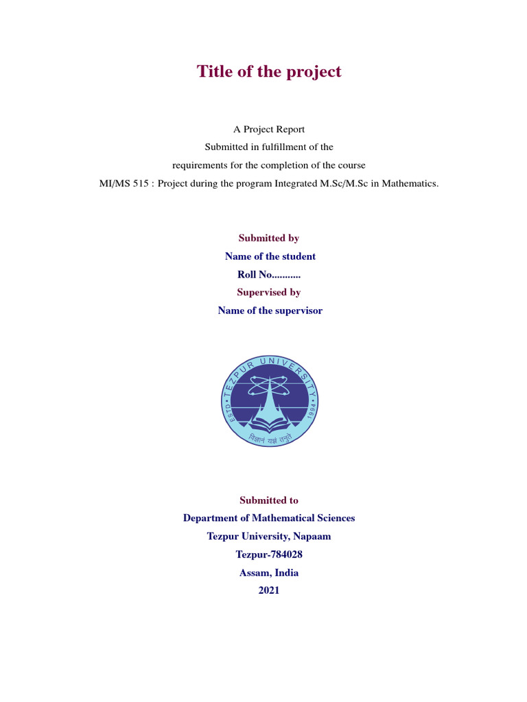 Project Report on Mathematics Course | PDF | Theorem | Mathematics