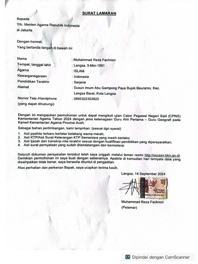 Contoh Hasil Skener Camscaner | PDF