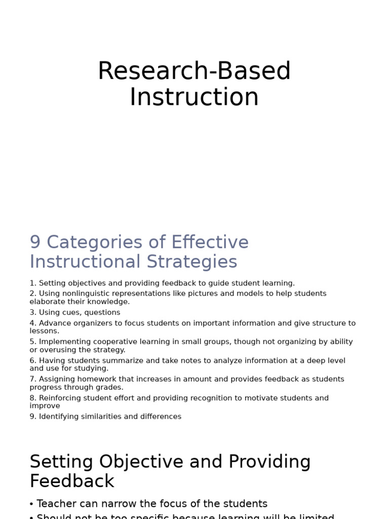 Research Based Instruction | PDF