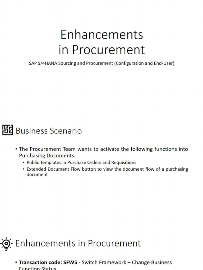 SAP S4HANA Sourcing & Procurement - Section | PDF