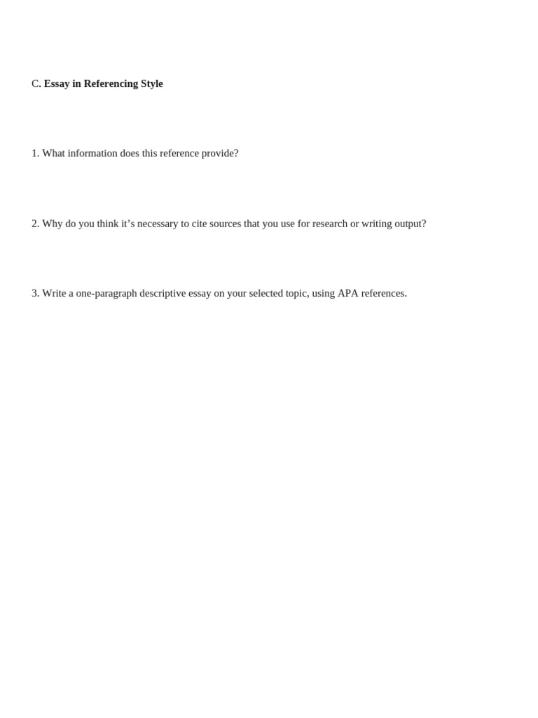 Essay in Referencing Style | PDF