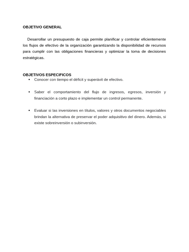 Prespuesto de Caja | PDF | Presupuesto | Business