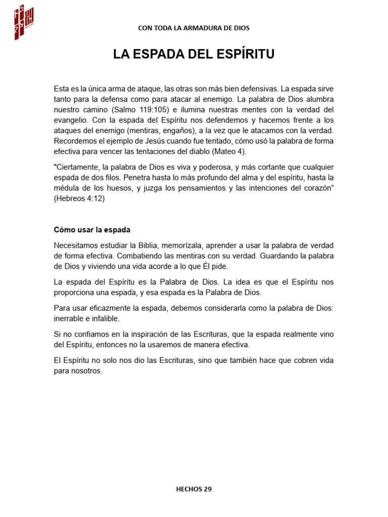 La Espada del Espíritu en la Biblia | PDF