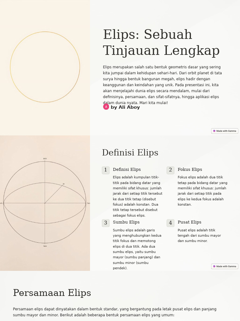 Elips Sebuah Tinjauan Lengkap | PDF