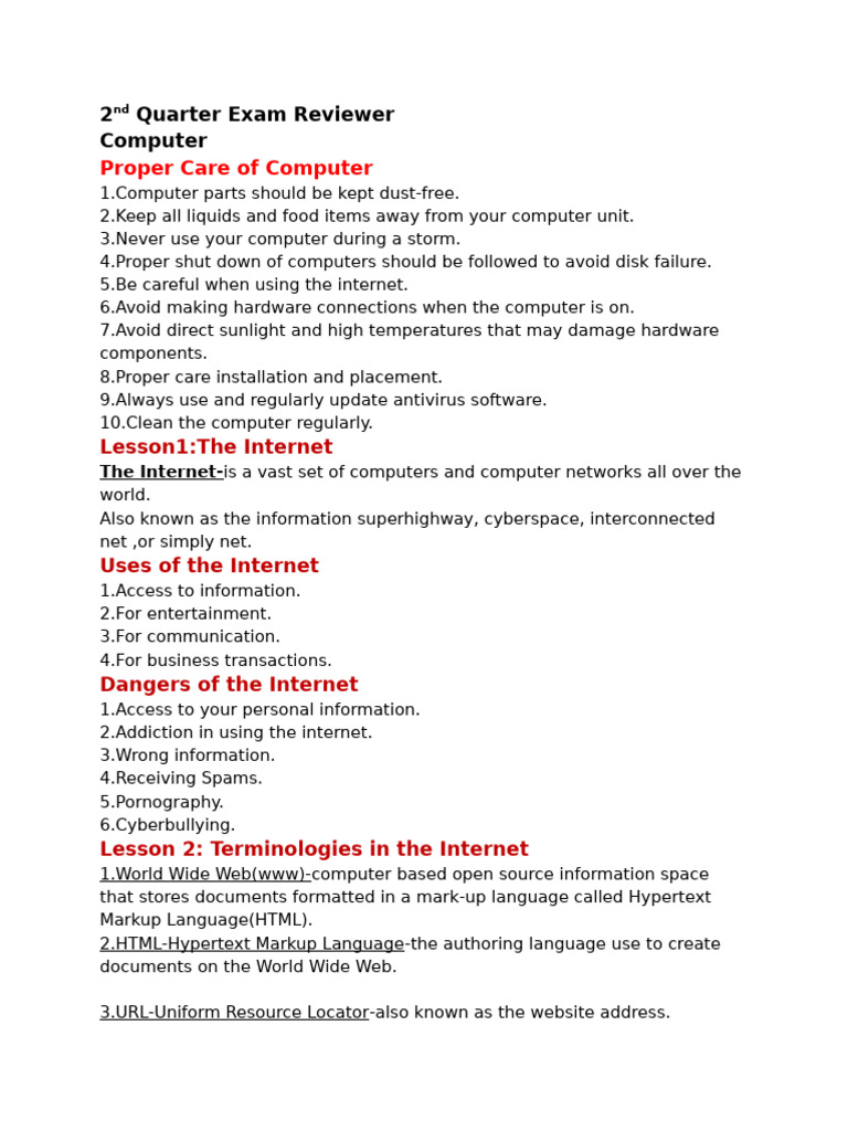 2nd Quarter Exam Reviewer | PDF