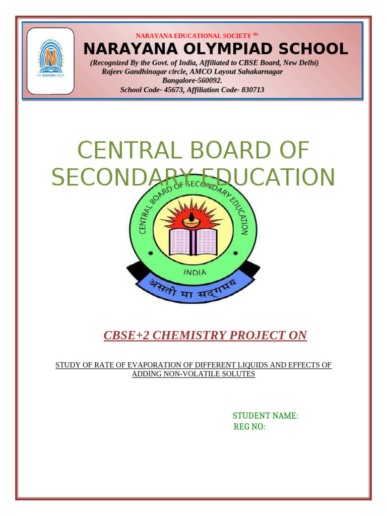 PROJECT COVER PAGES-chemistry | PDF | Popular Psychology | Educational ...