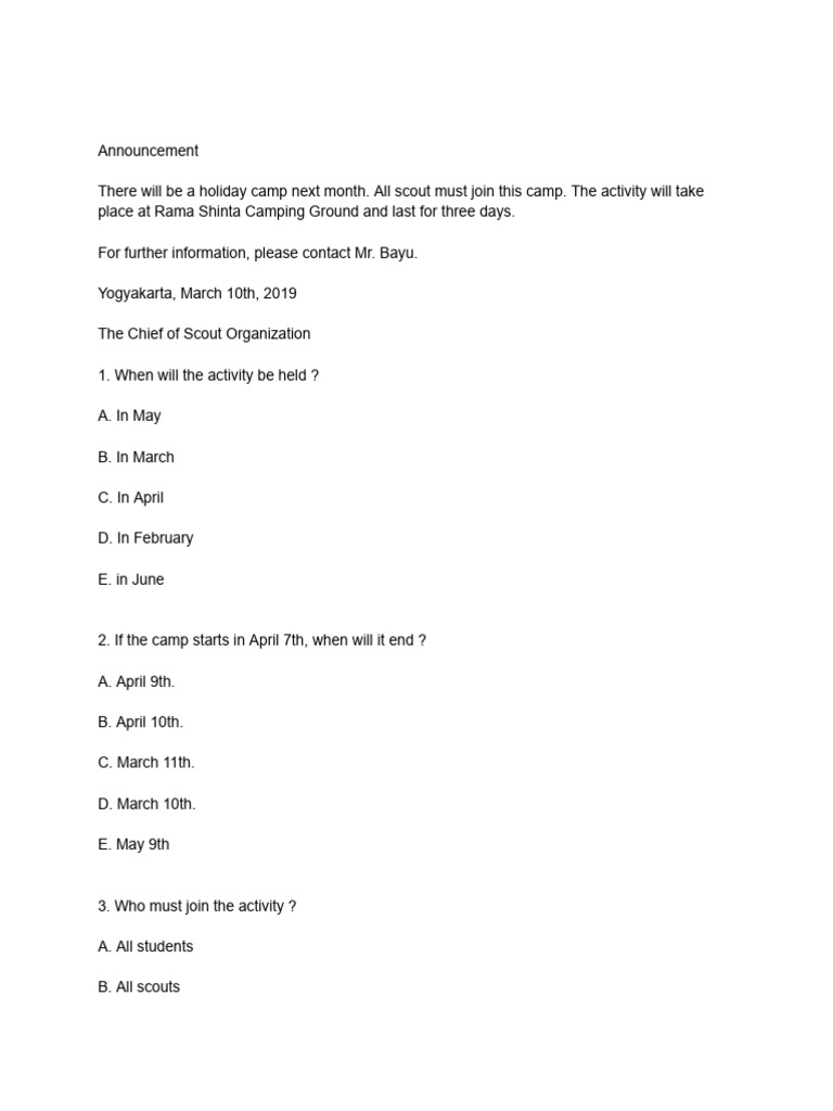 Announcement & Notice - Docx-1 | PDF