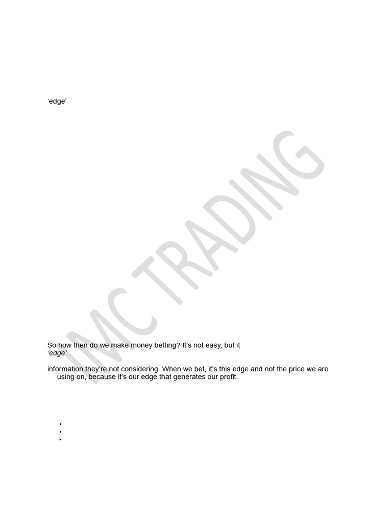 Imc Trading Interview Preparation Guide 2023 Pdf Odds Sports Betting