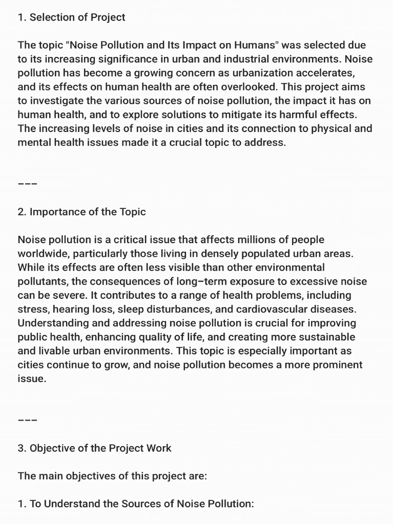 Noise Pollution | PDF