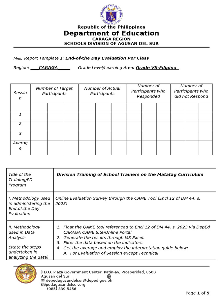 ME Report Template 1 | PDF