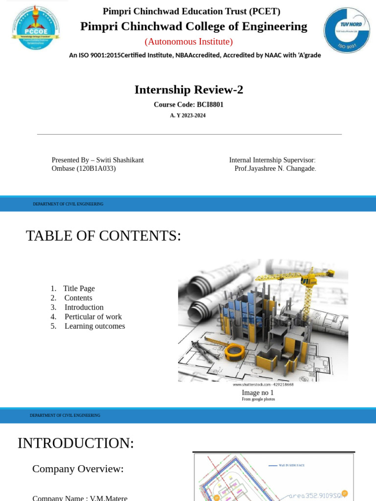 Civil Engineering Internship Review 2023 | PDF | Stairs | Concrete