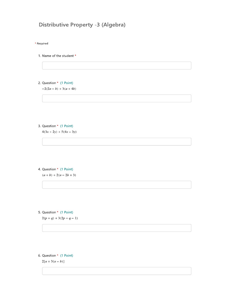 Distributive Property - 3 (Algebra) | PDF