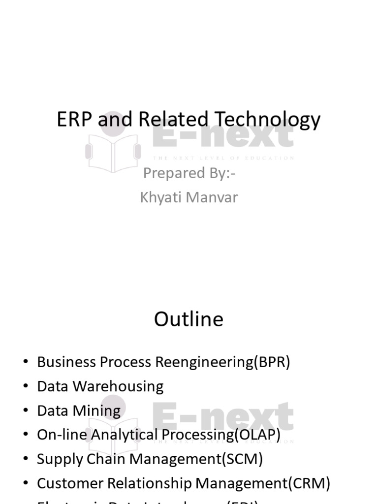 Unit-3 ERP and Related Technology (E-Next - In) | PDF | Data Warehouse ...