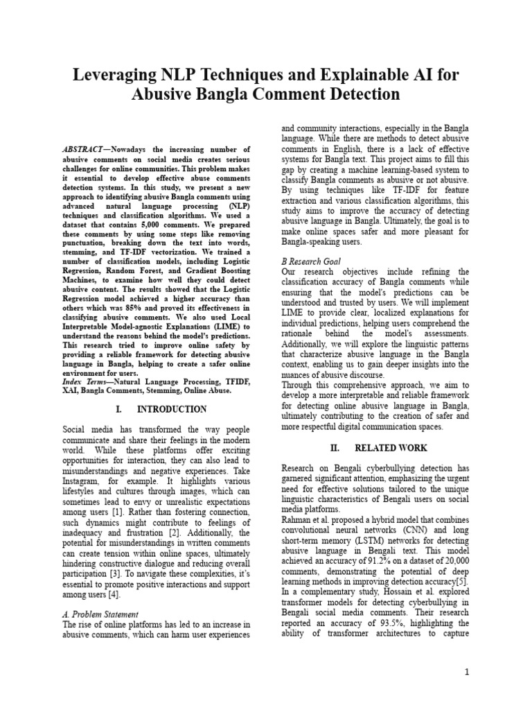 Bangla Abusive Comment Detection Using NLP | PDF | Support Vector ...