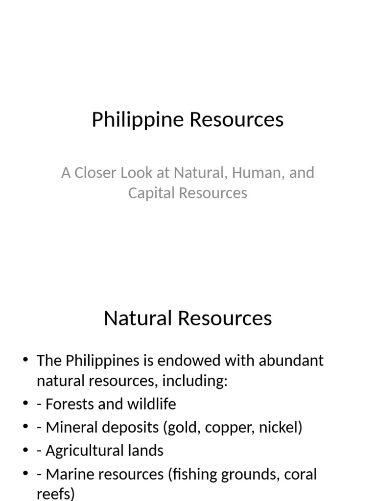 Philippine Natural and Human Resources | PDF