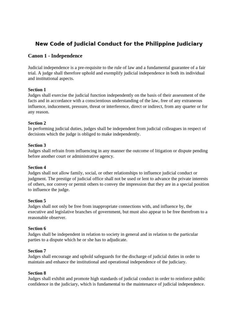 Document (6) New Code of Judicial Conduct For The Phil Judiciary | PDF ...