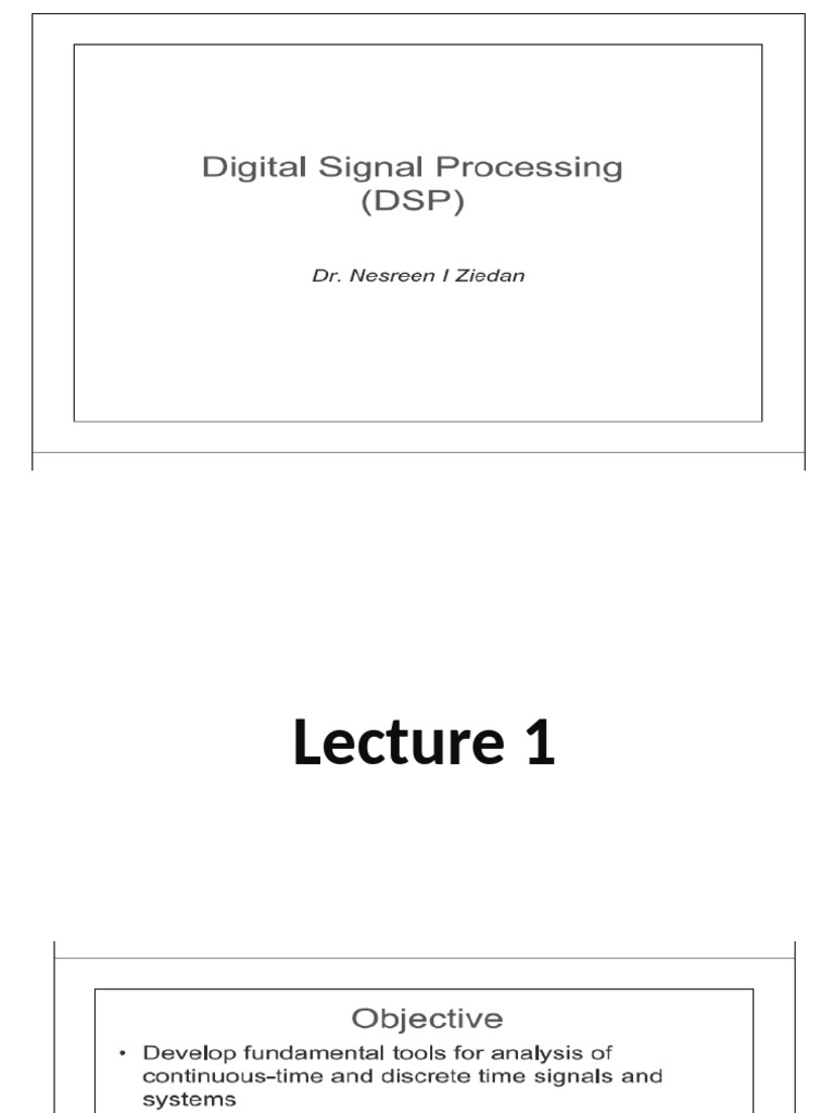 Lecture DSP 1 | PDF
