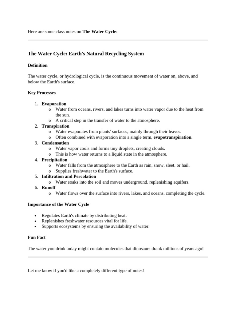 The Water Cycle | PDF