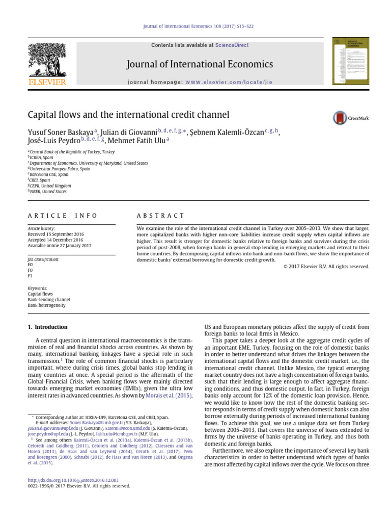 Capital Flows and The International Credit Channel j2 | PDF | Banks | Government Debt