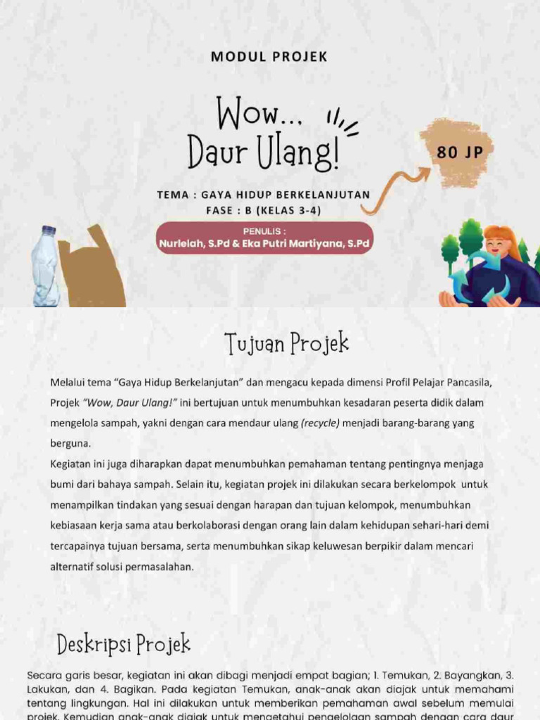 Modul Projek - Wow Daur Ulang! - Fase B-1 (PDF - Io) | PDF
