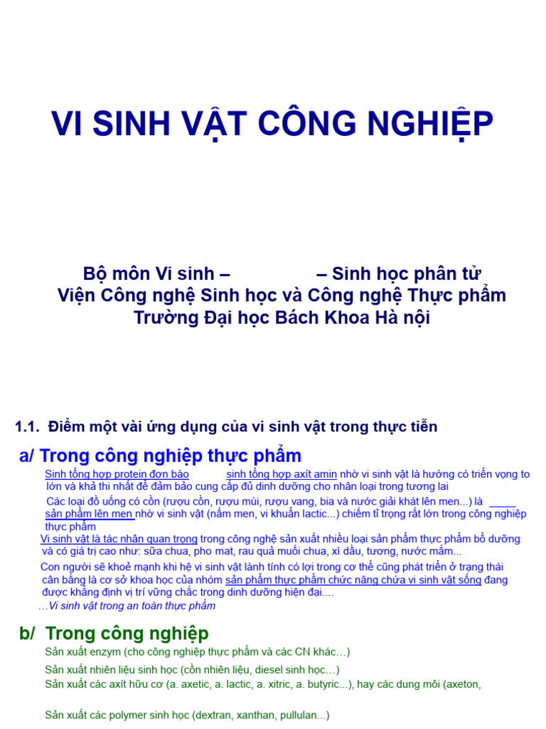 Slide Vi Sinh 1234578 | PDF