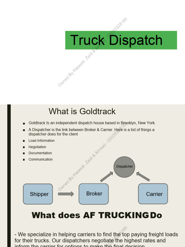Truck Dispatching Training Manual | PDF | Cargo | Truck