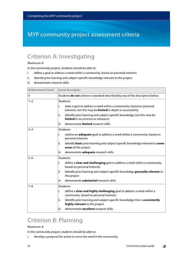 Community Project Assessment | PDF | Goal | Service Learning