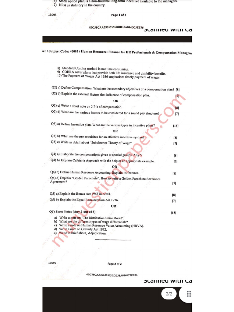 hr1 University Practice Qquestion | PDF