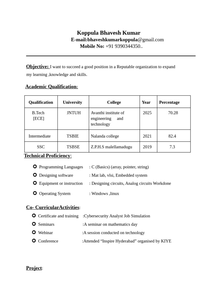 Bhavesh Resume | PDF