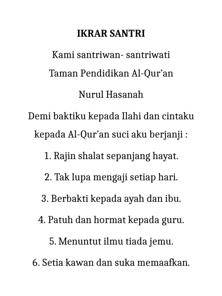 Ikrar Santri | PDF