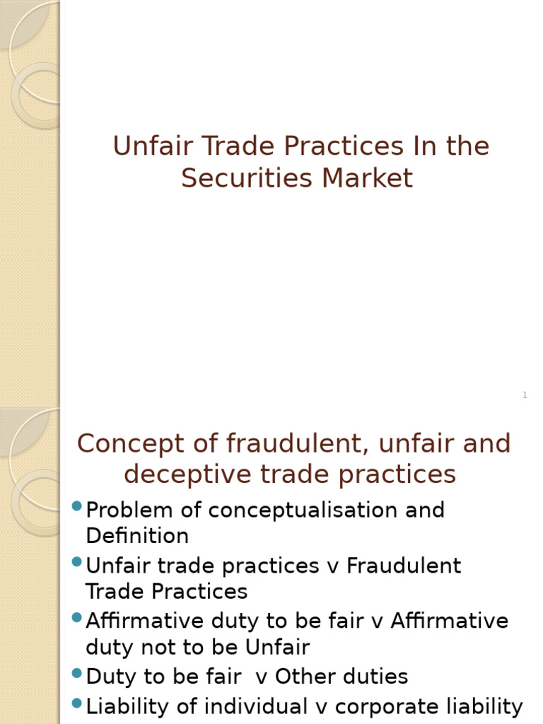 PFUTP | PDF | Sec Rule 10b 5 | Business Law
