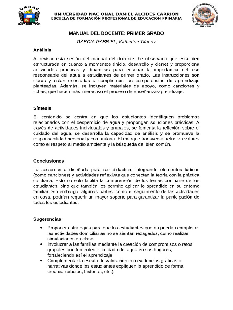 Manual Del Docente - Garcia Gabriel Katherine | PDF | Enseñando | Aprendizaje