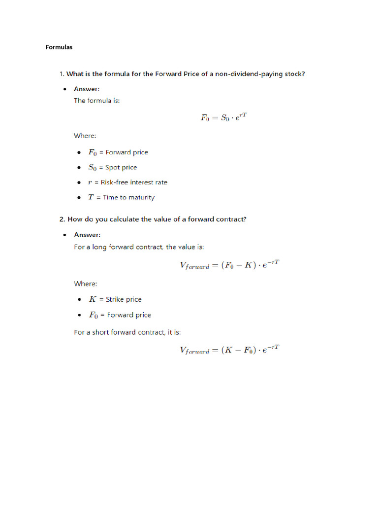 Formulas and Option Strategies With Diagram | PDF