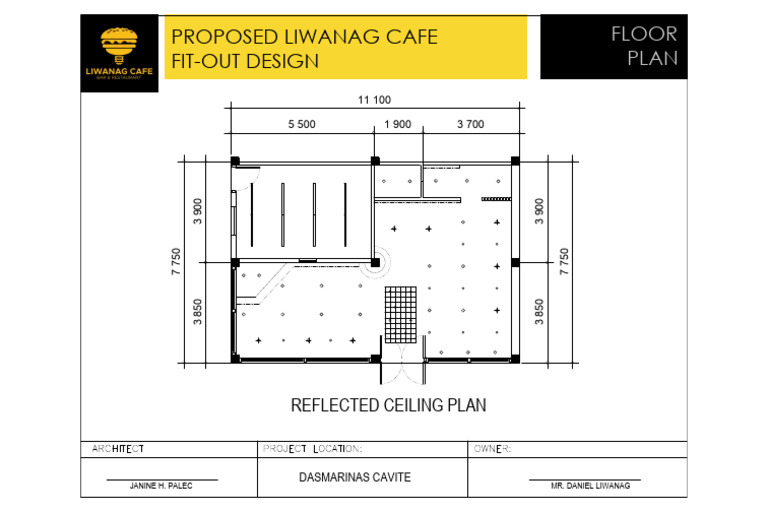 Liwanag Cafe Reflected Ceiling Plan | PDF