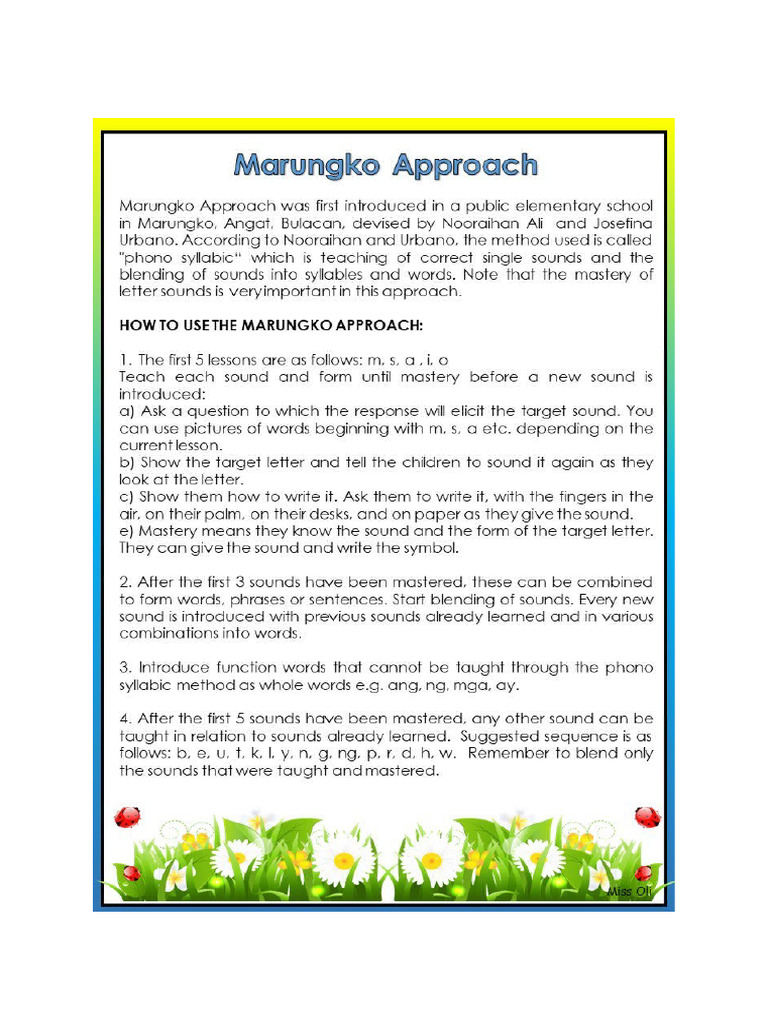 Marungko Approach | PDF