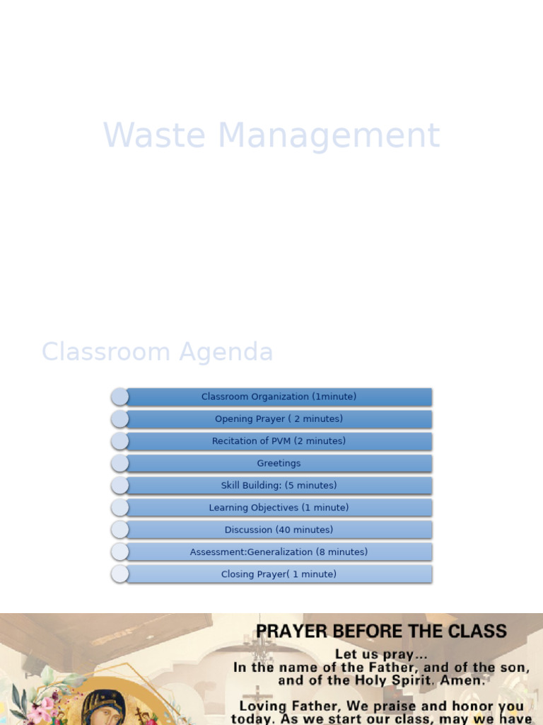 Waste Management Classroom Agenda | PDF
