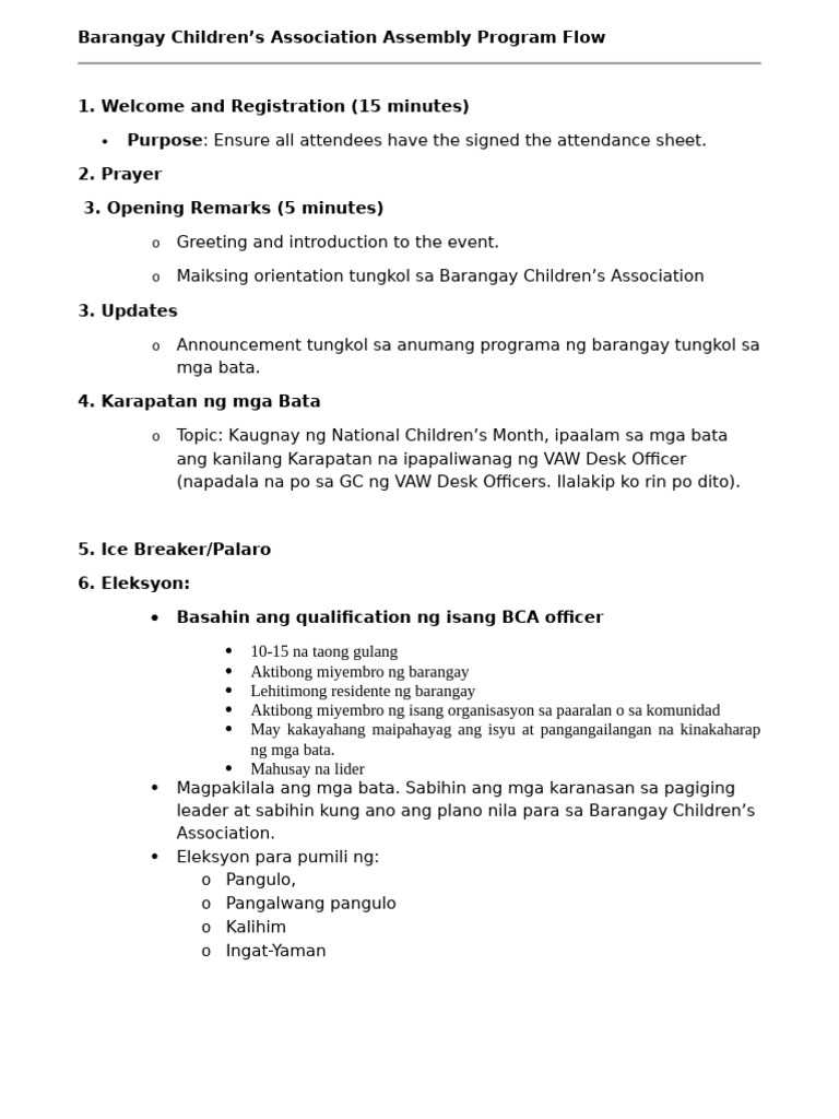 Guide para Sa BCA Election | PDF