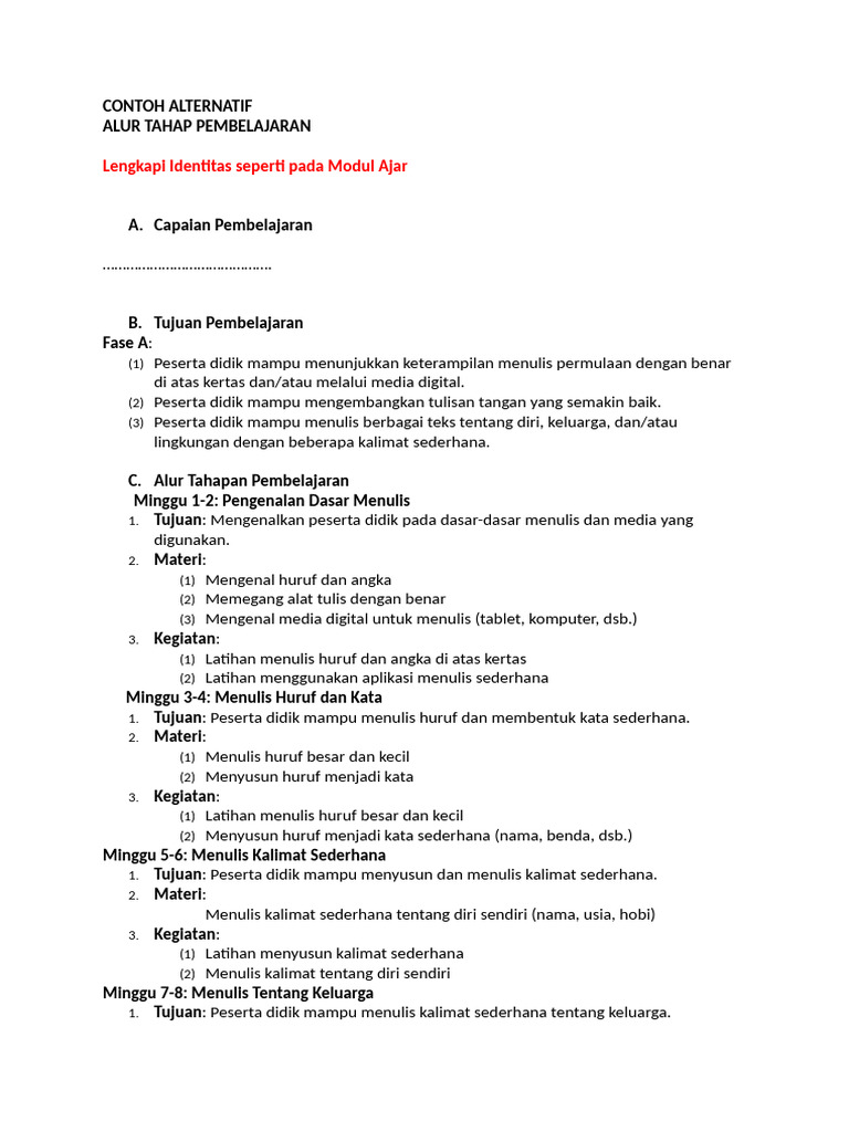 Contoh Silabus Atau Atp | PDF