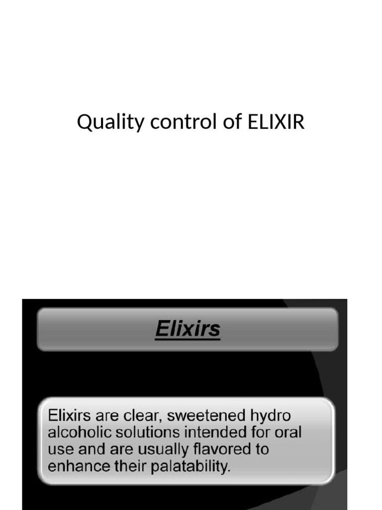 Quality Control of ELIXIR | PDF
