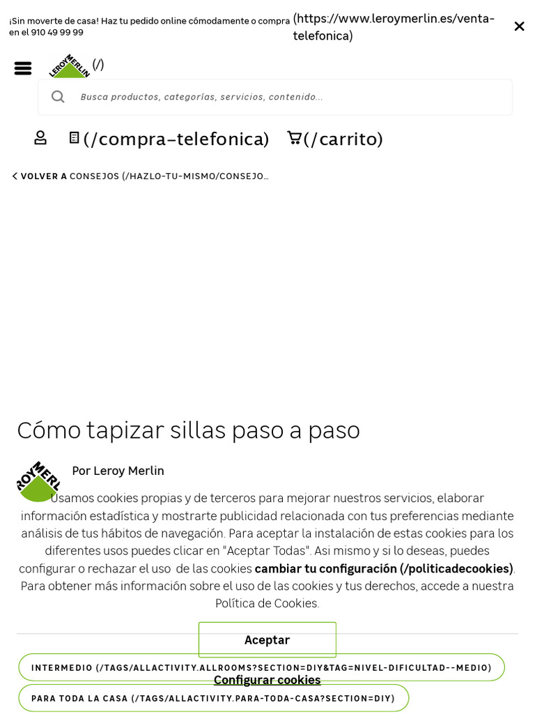 Cómo Tapizar Sillas LEROY MERLIN | PDF | Cookie HTTP