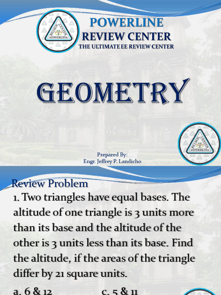Geometry Problem Set and Solutions | PDF | Sphere | Area