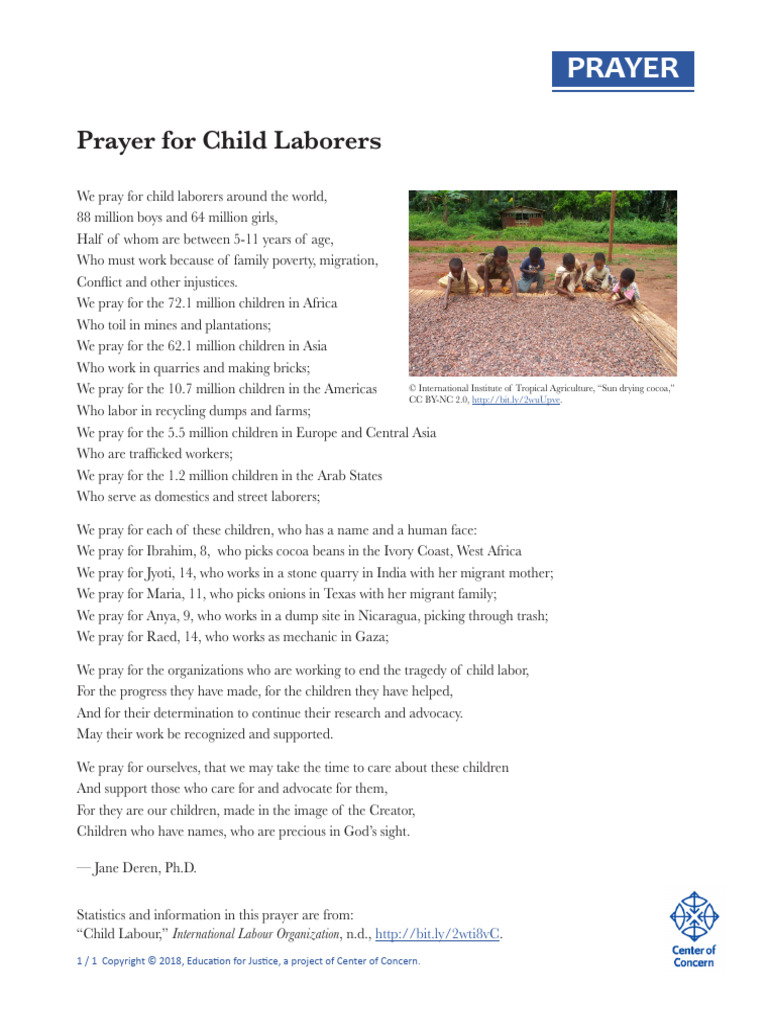 Prayer For Child Laborers | PDF