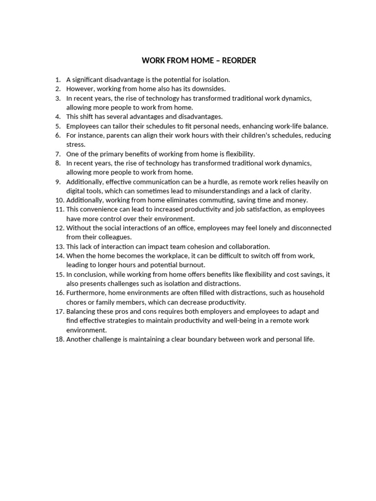 Work From Home | PDF