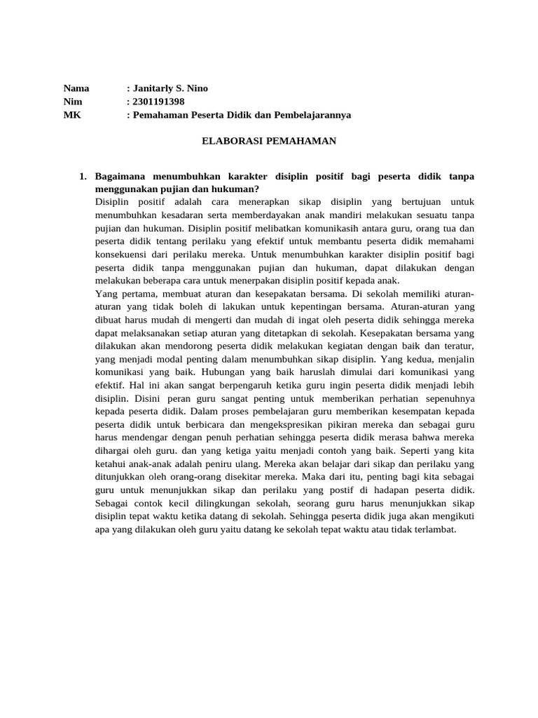 Elaborasi Pemahaman Topik 4 PPDP | PDF