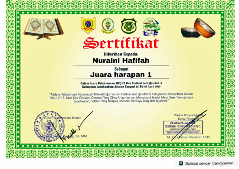 Sertifikat MTQ | PDF