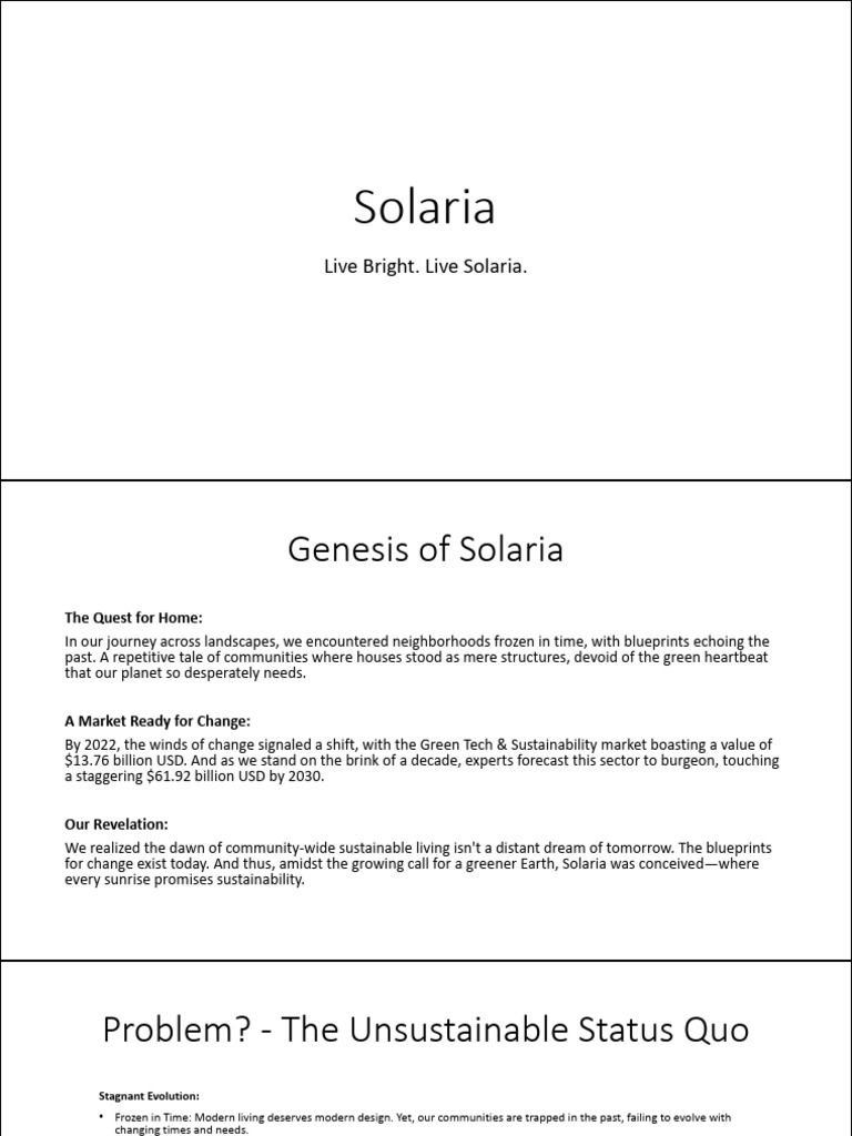 Solaria Pitch .02 | PDF | Sustainability | Economies