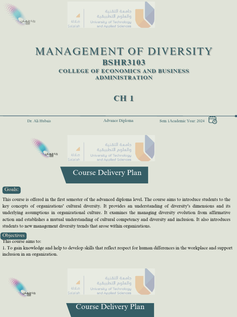 CH1 Management of Diversity | PDF | Diversity (Business ...