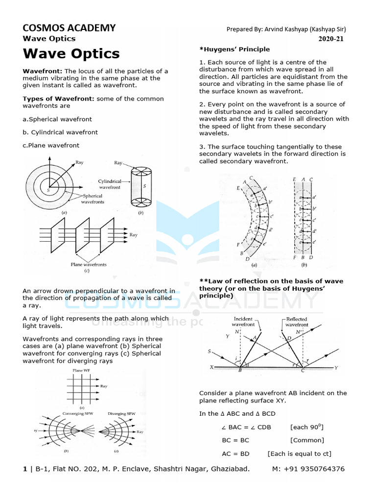 Wave Optics | PDF | Refractive Index | Refraction