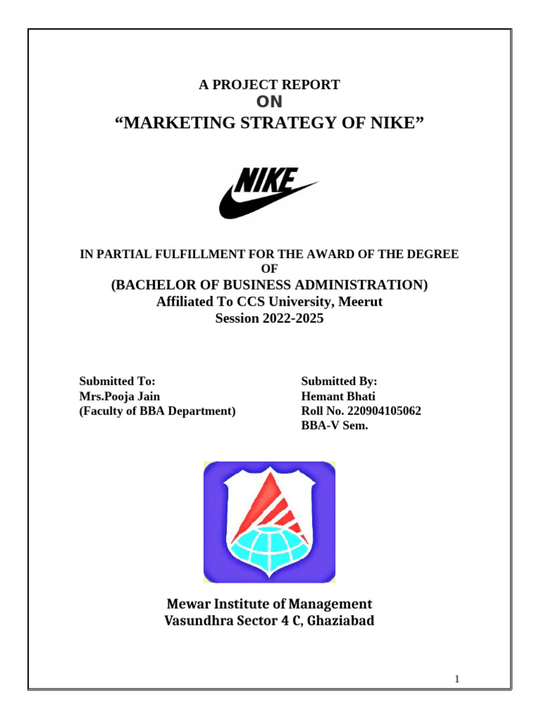 Nike Marketing Strategy Report | PDF | Nike | Dividend