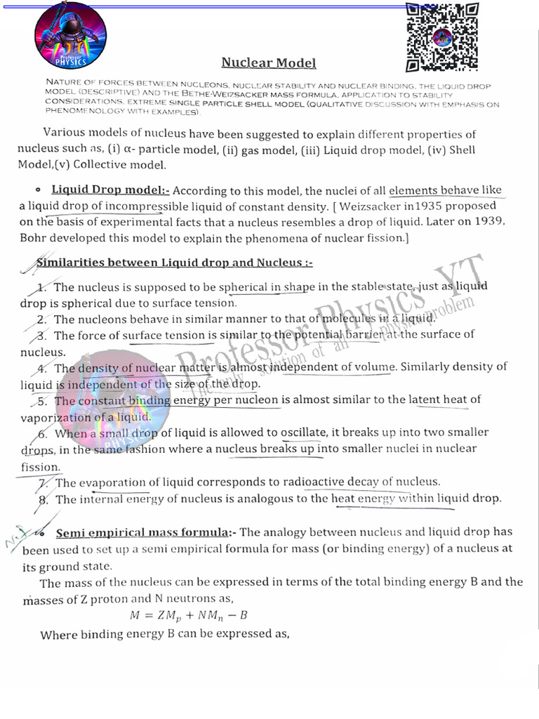 Nu.2.Nuclear Models by Preofessor Physics | PDF